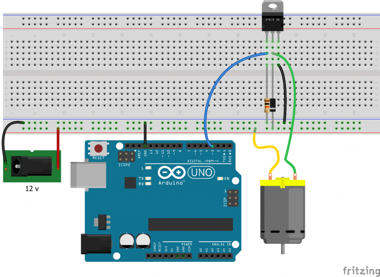 Arduino, moteur CC et MOFSET · Trans'At